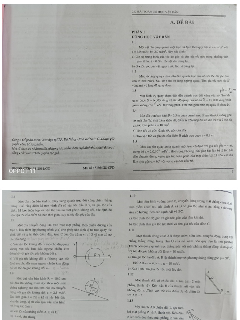 252 Bài Toán Cơ Học Vật Rắn | PDF