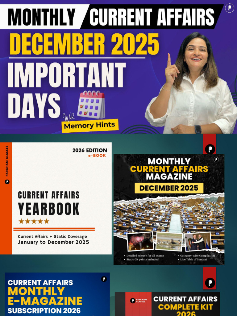 Monthly Current Affairs December 2025 Important Days With Memory Tricks ...