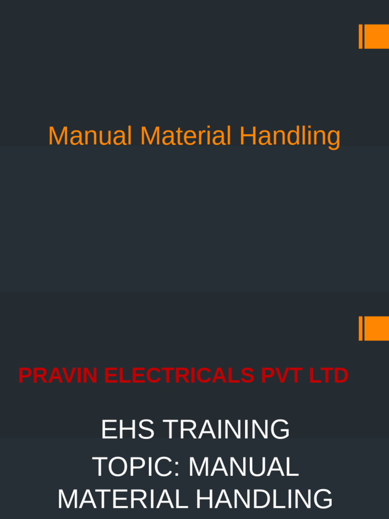 Manual Material Handling training and awareness | PDF