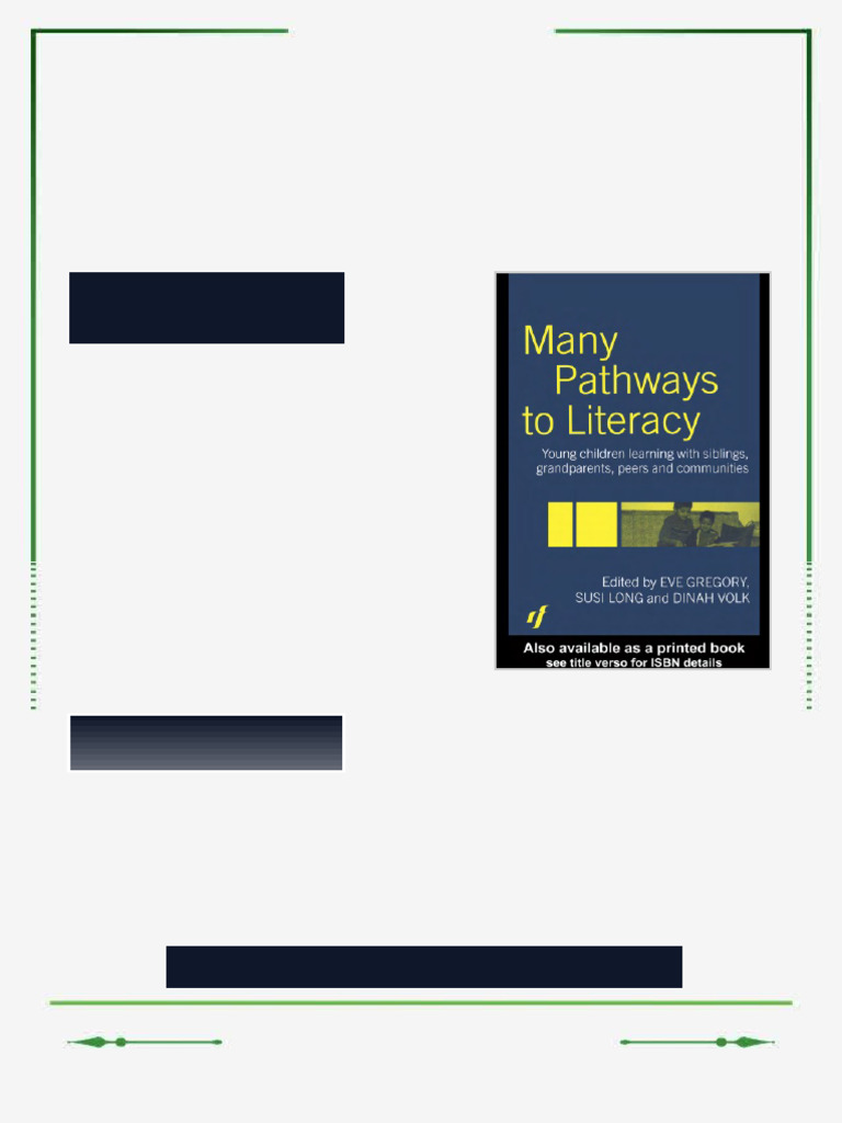 Many Pathways to Literacy Young Children Learning with Siblings ...