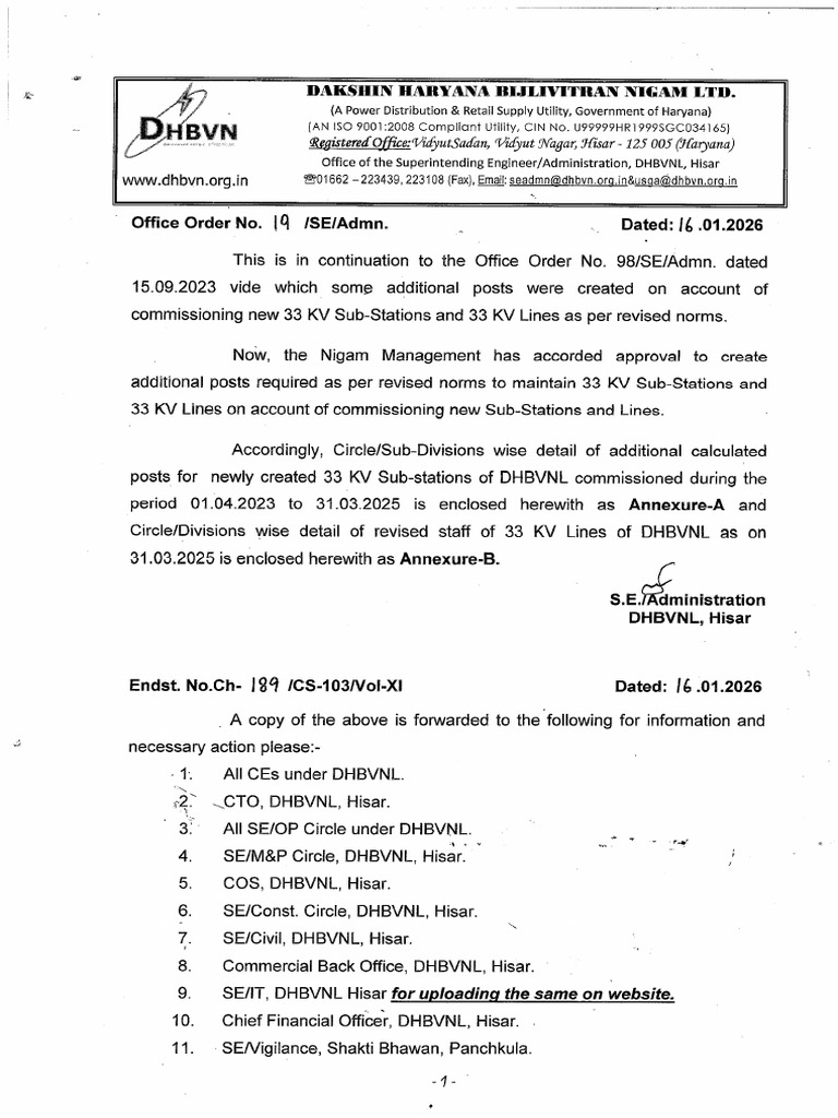 Office Order No19 - 260116 - 172052 | PDF