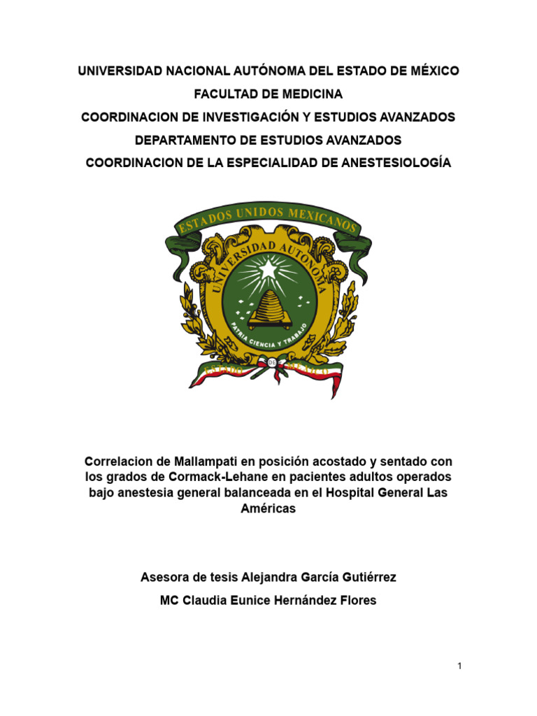 Mallampati Sentado y Acostado Tesis | PDF | Respiración | Anestesia