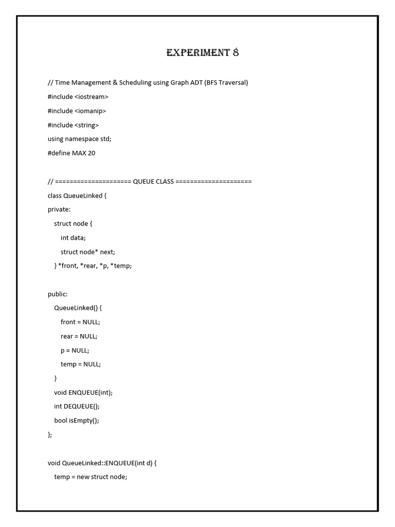 EX 8 | PDF | Vertex (Graph Theory) | Algorithms And Data Structures