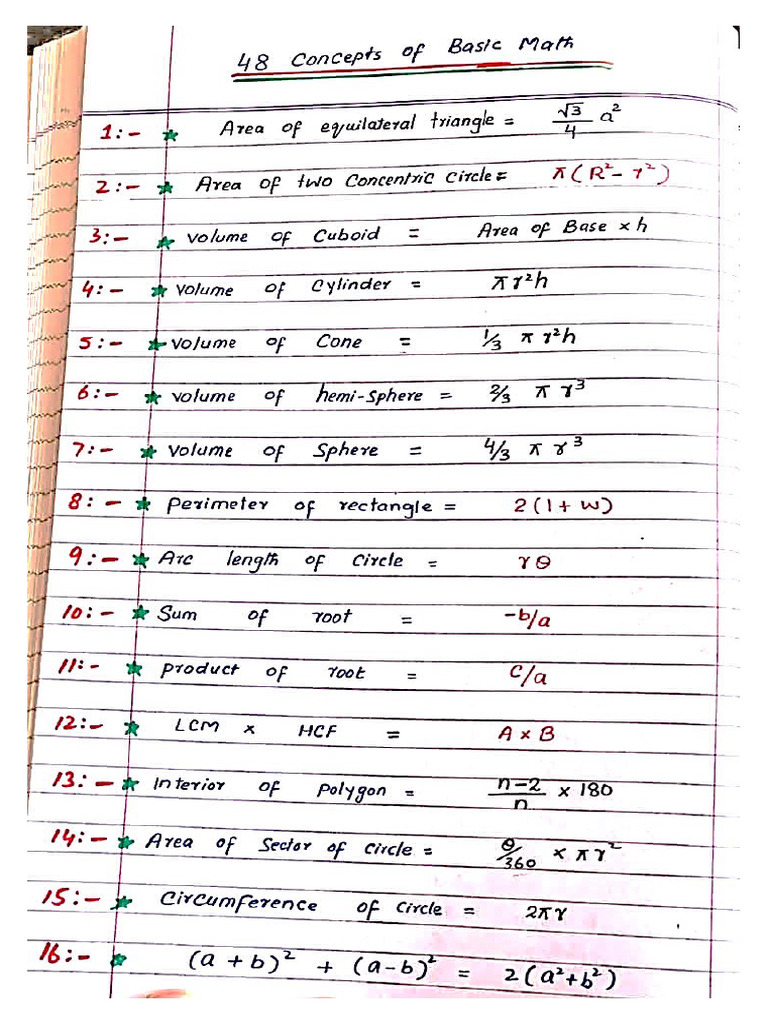 Maths Formulas | PDF