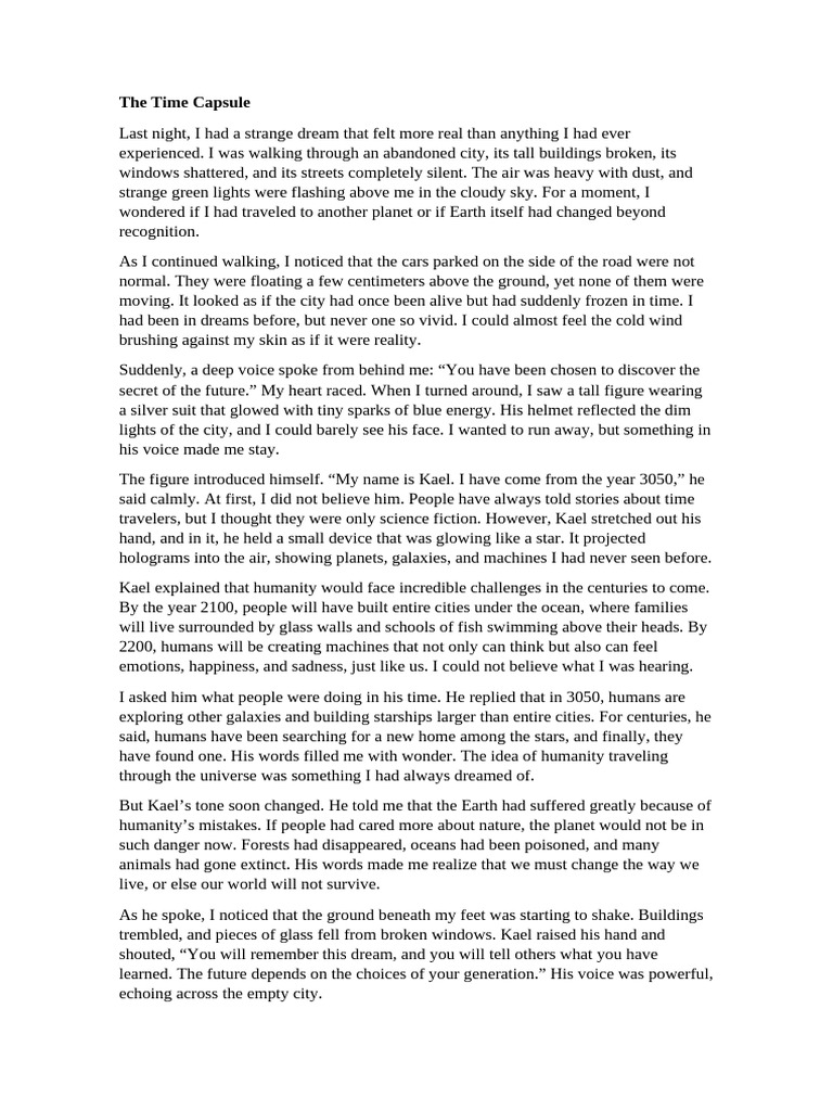 The Time Capsule 6th Grade | PDF