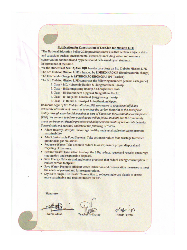 S.Khajang Eco Club Notification Upload | PDF