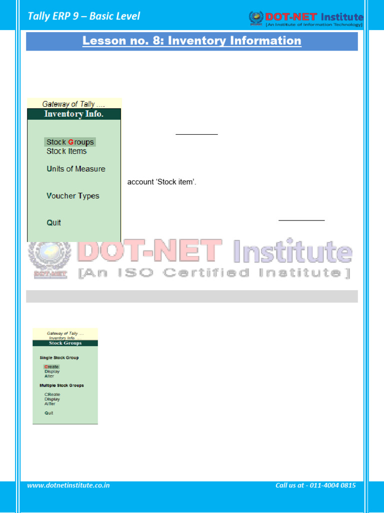 Tally ERP 9 Full Notes Pages 7 | PDF | Inventory | Decimal