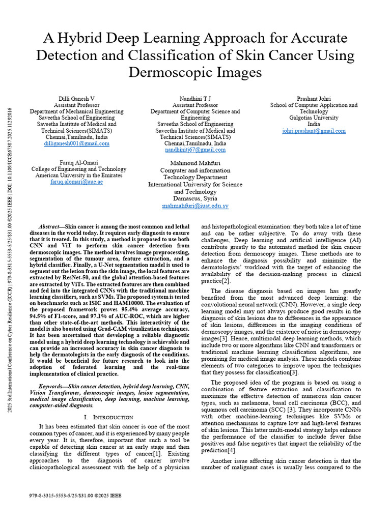 A Hybrid Deep Learning Approach For Accurate Detection and ...
