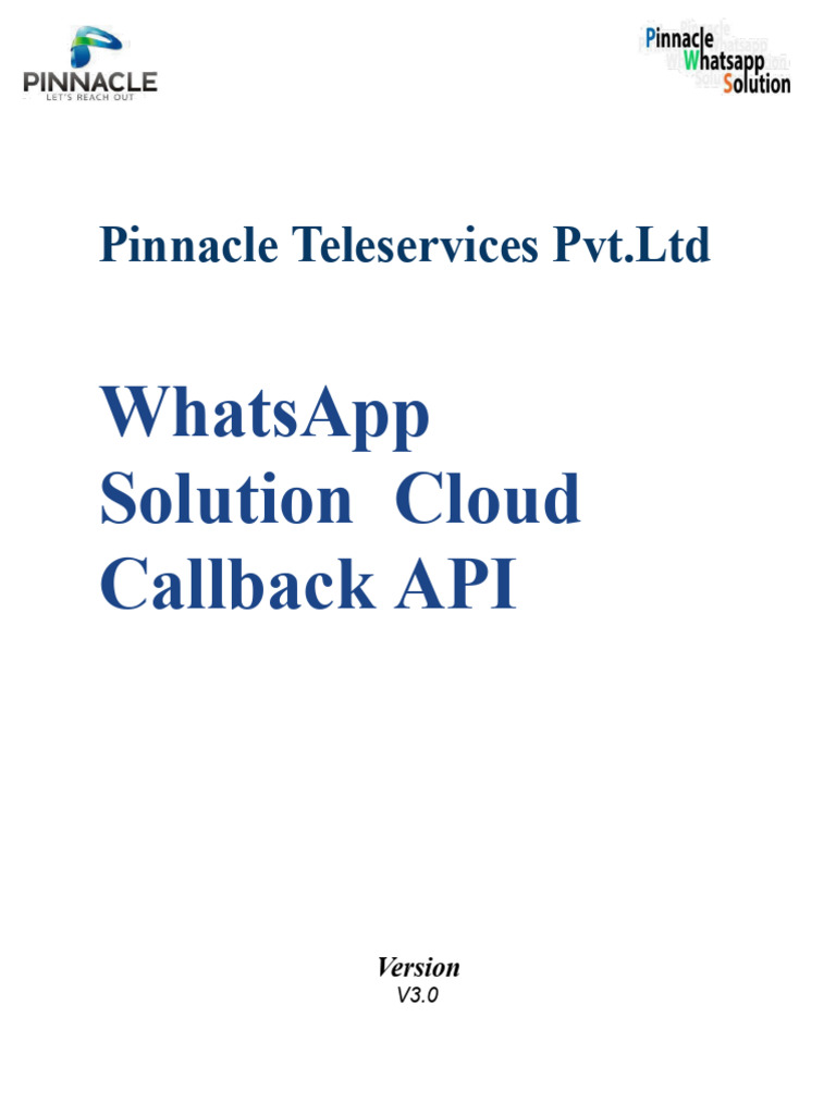 Pinnacle WhatsApp Solution Cloud Callback API V3 July2025 | PDF ...