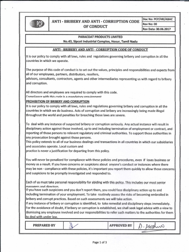 Anti Bribery & Anti Corruption | PDF
