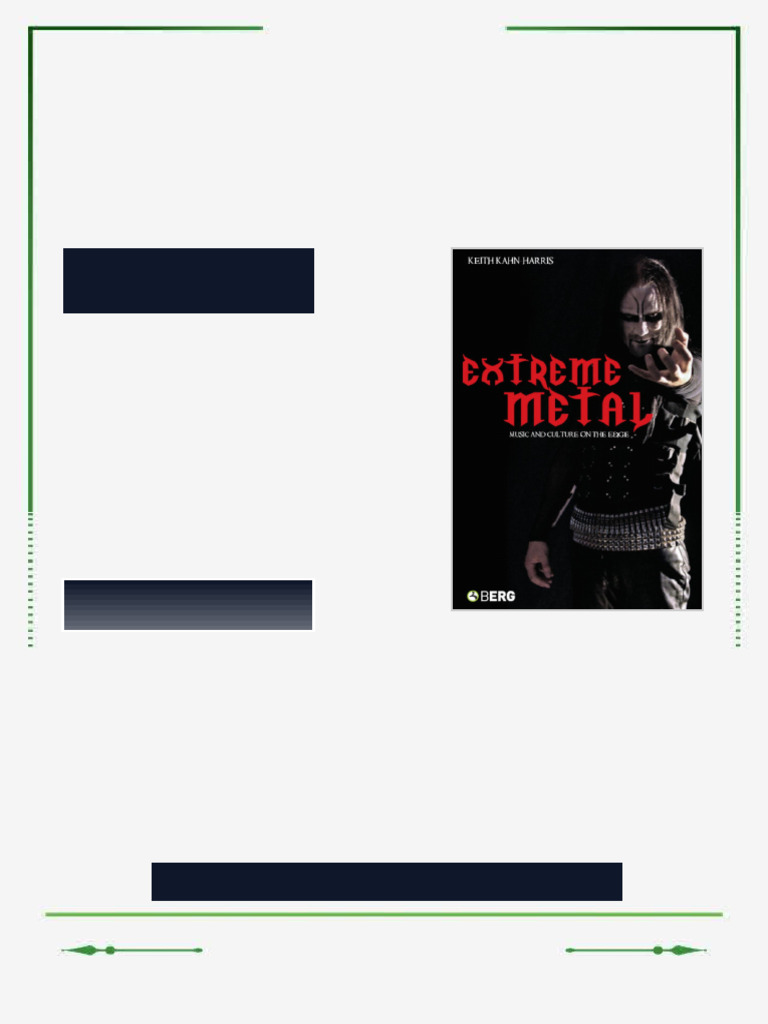 Extreme Metal Music and Culture on the Edge 1st Edition Keith Kahn ...