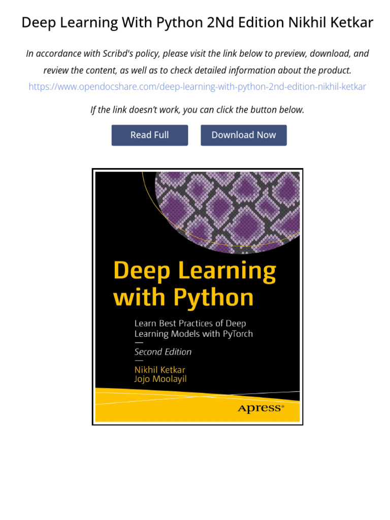 Deep Learning with Python 2nd Edition Nikhil Ketkar | PDF | Deep Learning | Tensor