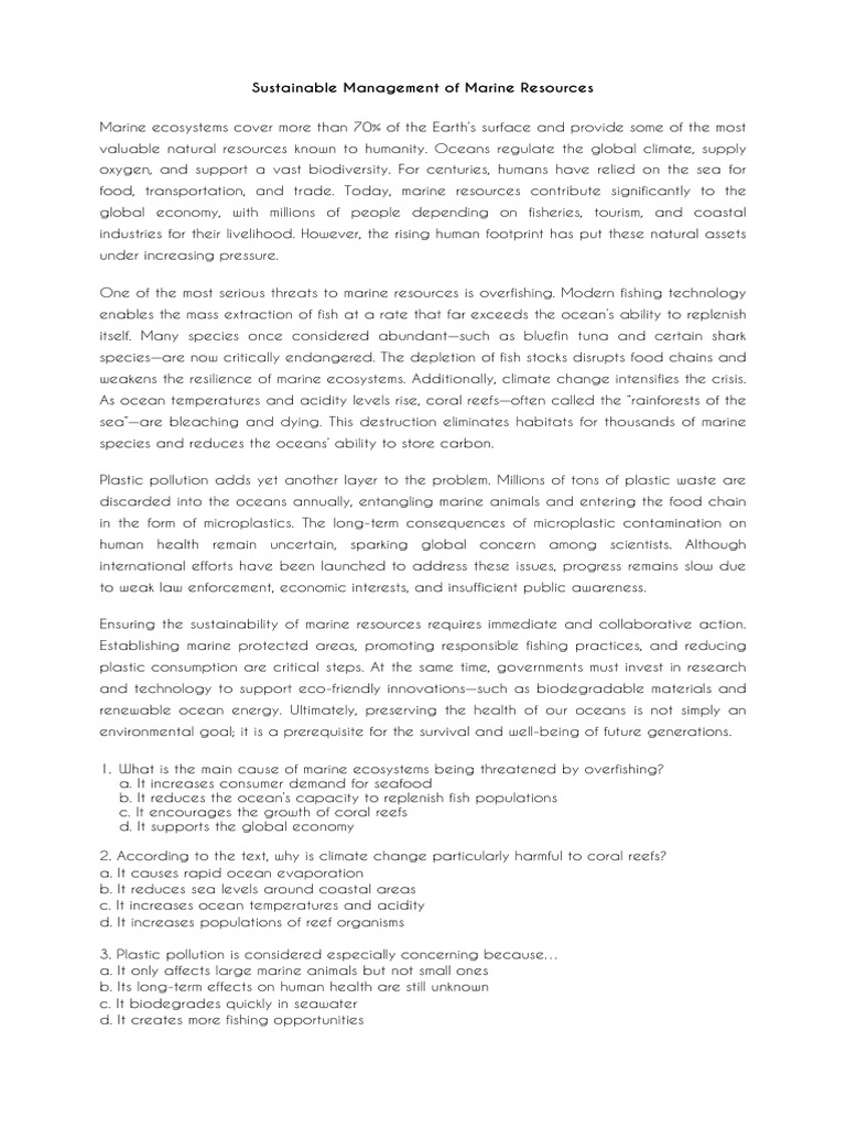 Sustainable Marine Resource Management | PDF | Oceans | Advertising