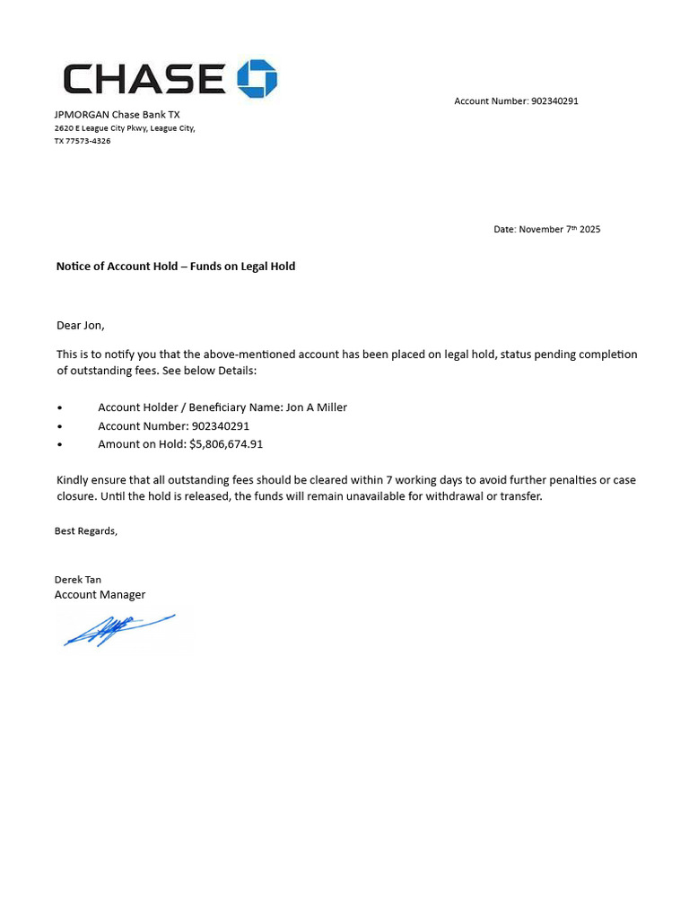 Notice of Account Hold | PDF