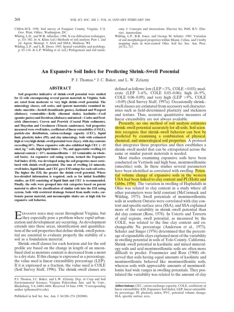 Thomas (2000)_An Expansive Soil Index for Predicting Shrink–Swell ...