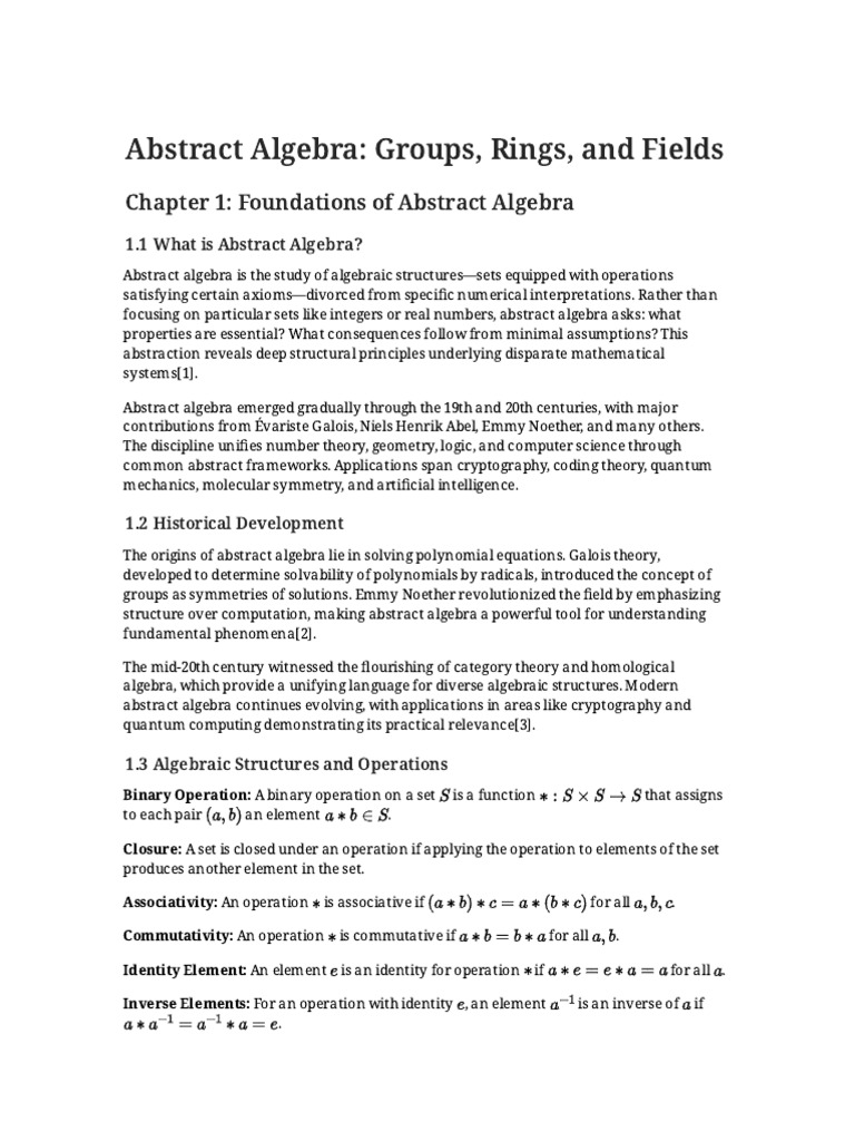 Foundations of Abstract Algebra Explained | PDF | Group (Mathematics ...