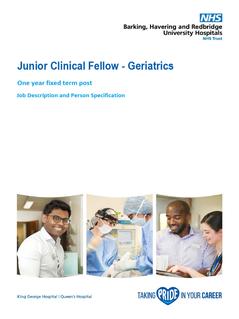 Junior Clinical Fellow in Geriatrics Role | PDF | Geriatrics | Hospital