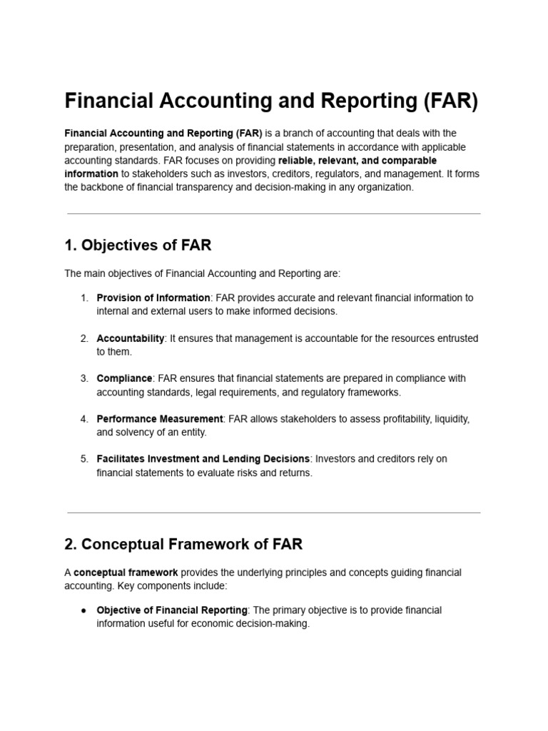 Far | PDF | Financial Accounting | International Financial Reporting ...