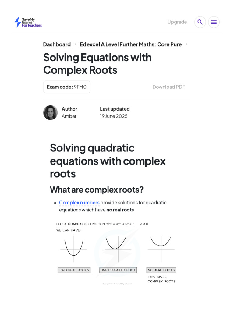 Introduction to Complex Numbers _ Edexcel a Level Further Maths ...