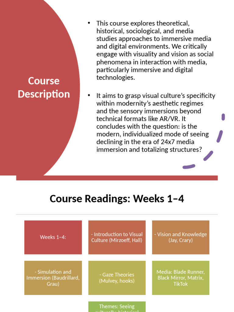 Immersive Media and Visual Culture Course | PDF | Embodied Cognition ...