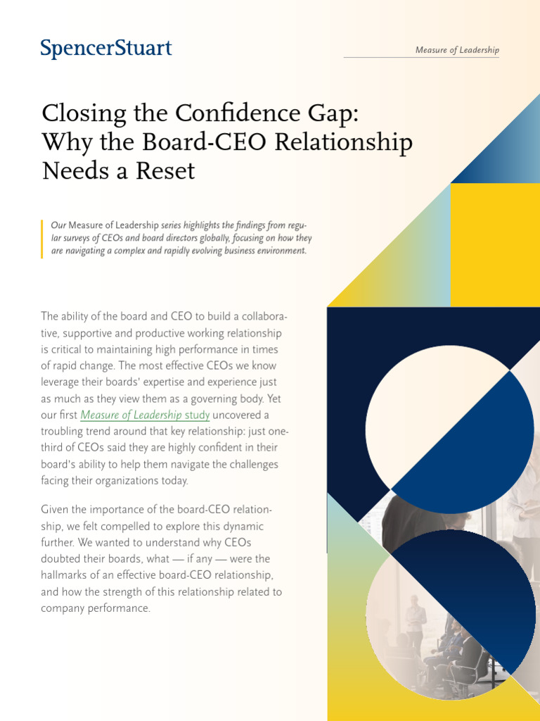 Closing The Confidence Gap Why The Board-CEO Relationship Needs A Reset ...
