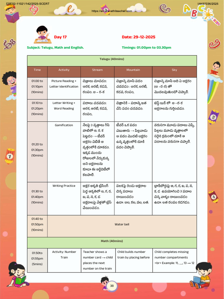 Gfln 1,2 Classes 29th Dec Action Plan | PDF