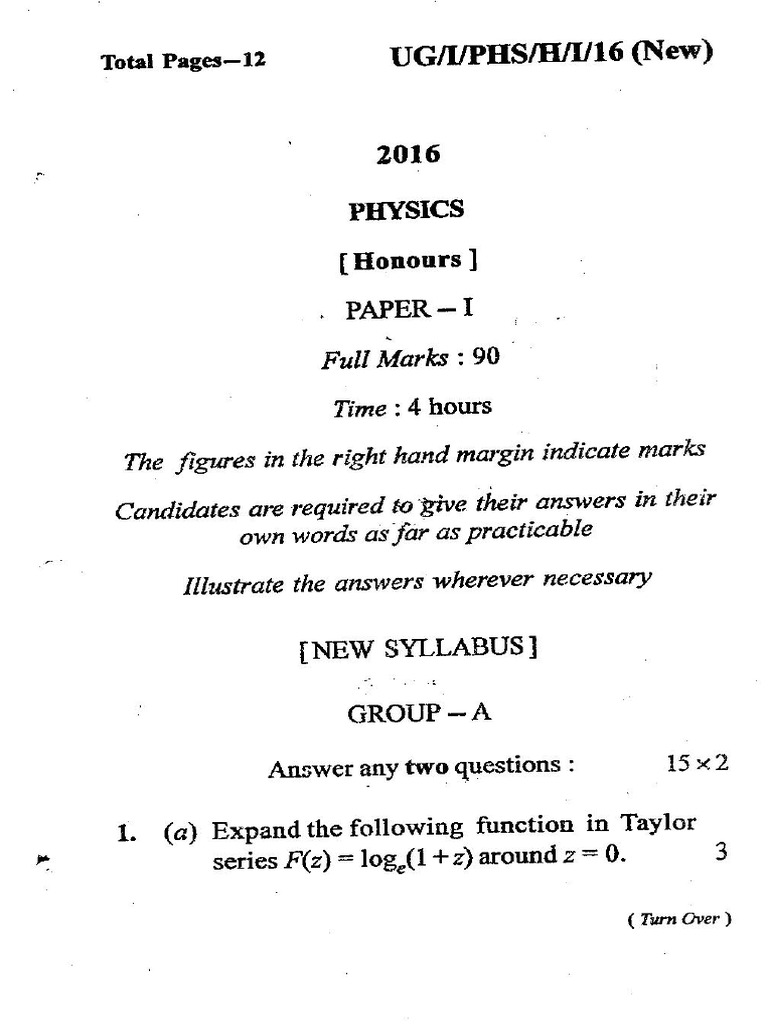 2016 Question Paper | PDF