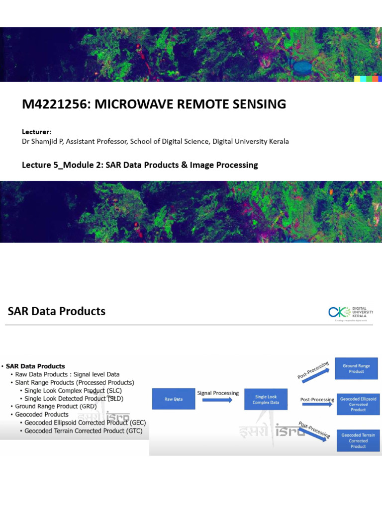 Lecture 5- Module 2 - SAR Data Products and Image Processing | PDF ...