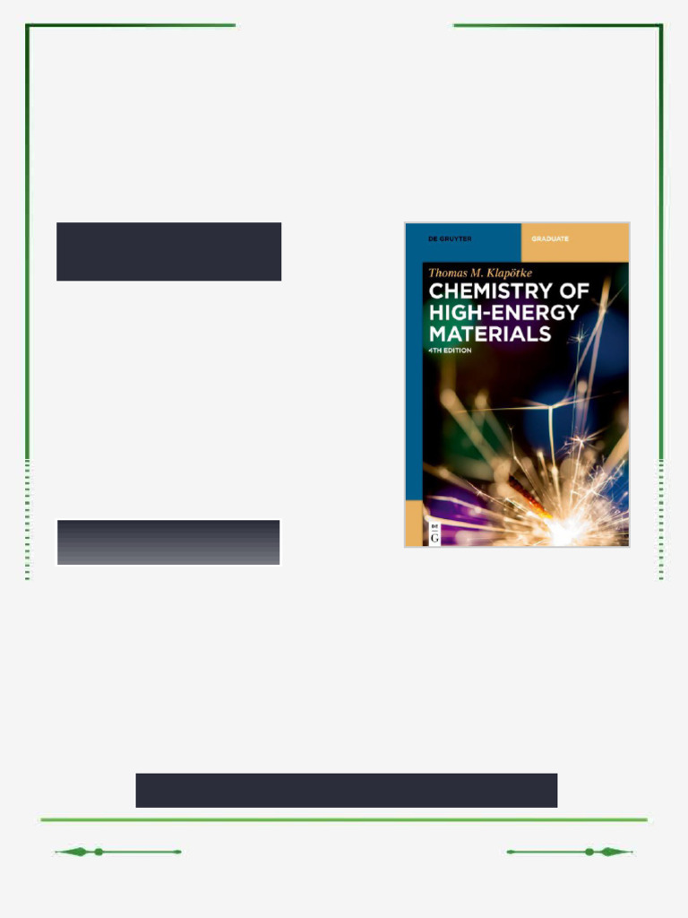 Chemistry of High Energy Materials 4 ed 4th Edition Klapötke Thomas M. eBook complete file ...