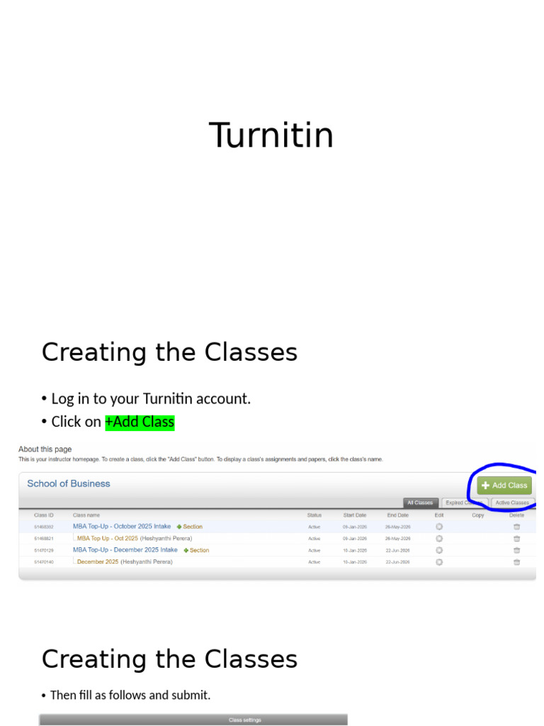 Turnitin Class and Assignment Setup Guide | PDF | Turnitin | World Wide Web