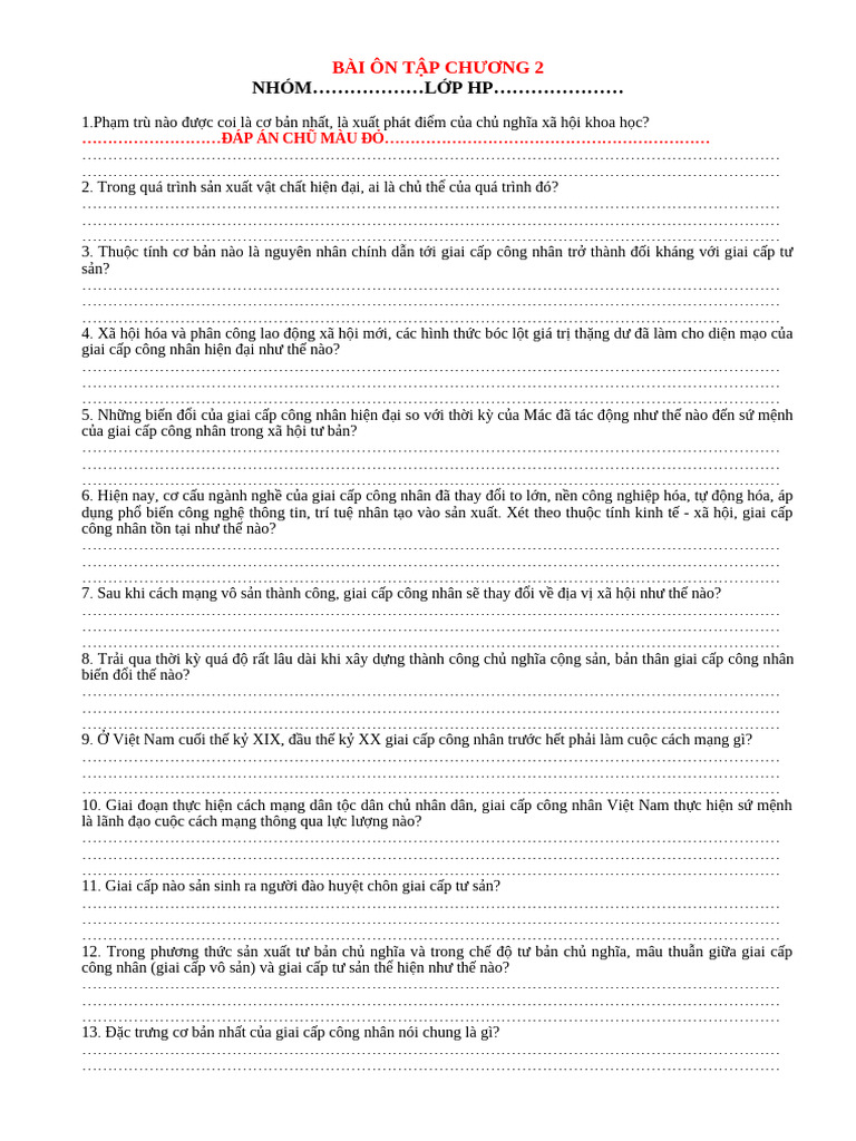 BTSV_CHƯƠNG 2 | PDF