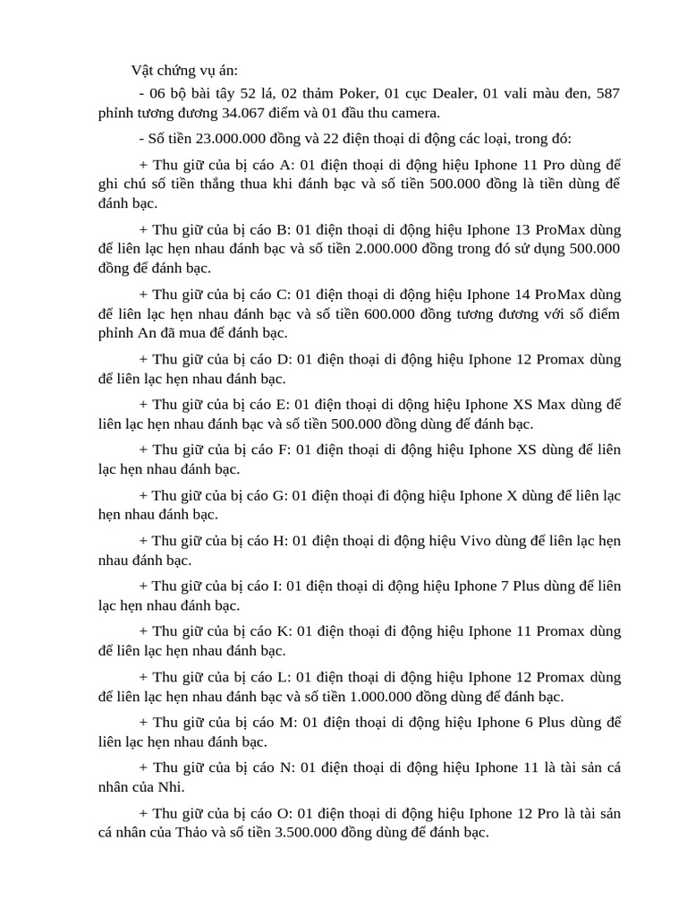 vật chứng vụ án | PDF