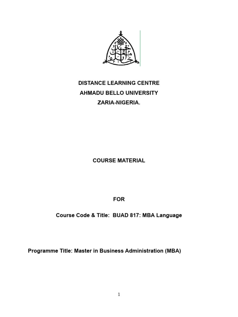 Buad 817 -Mba Language | PDF | Part Of Speech | Subject (Grammar)