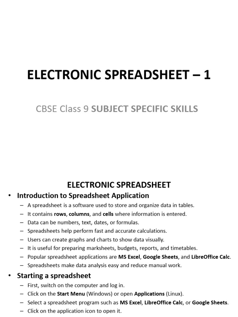 Electronic Spreadsheet 1 | PDF | Spreadsheet | Chart