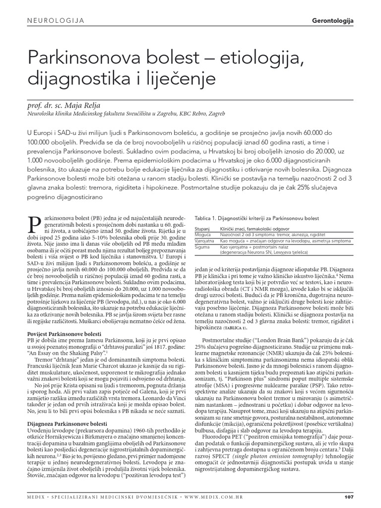 Parkinsonova bolest | PDF