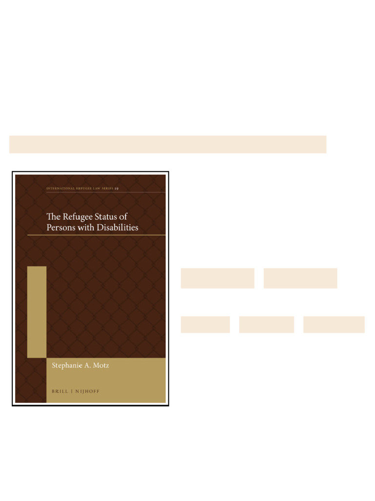 The Refugee Status Of Persons With Disabilities Stephanie Anna Motz ...
