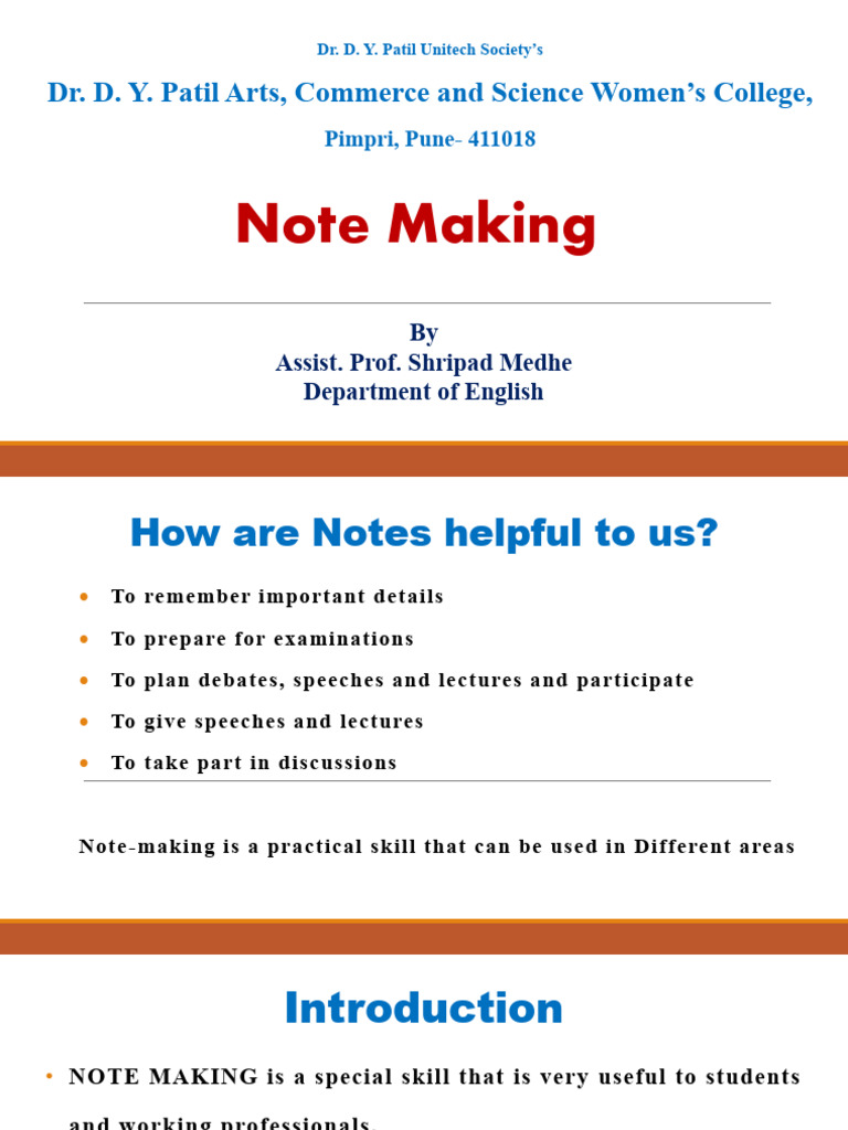 Note Taking and Making | PDF