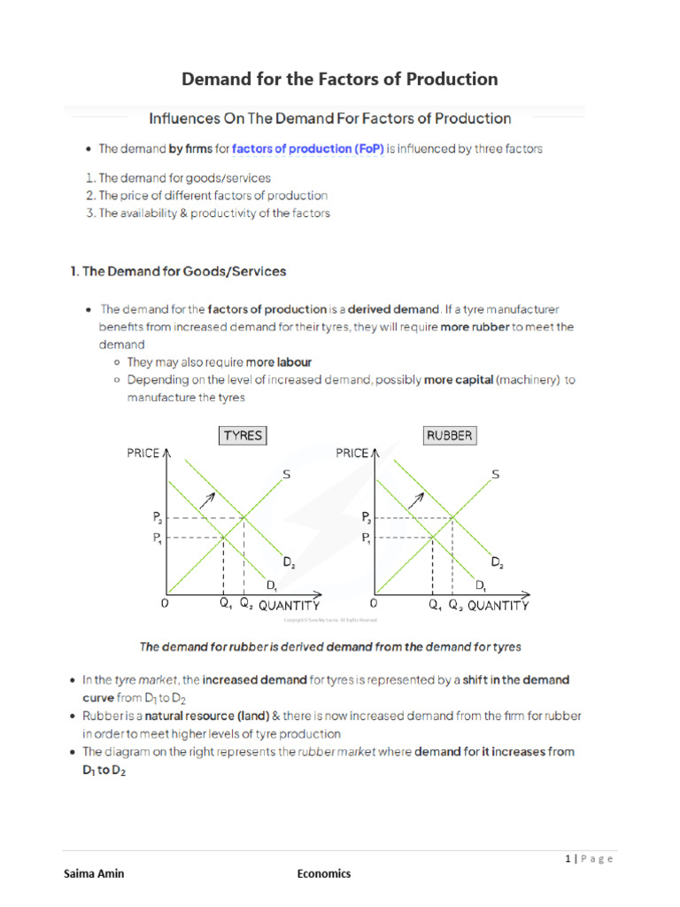 Factors of Production in Economics | PDF