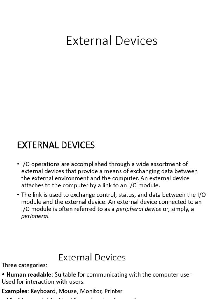 14 External Devices Io Module | PDF | Input/Output | Central Processing ...
