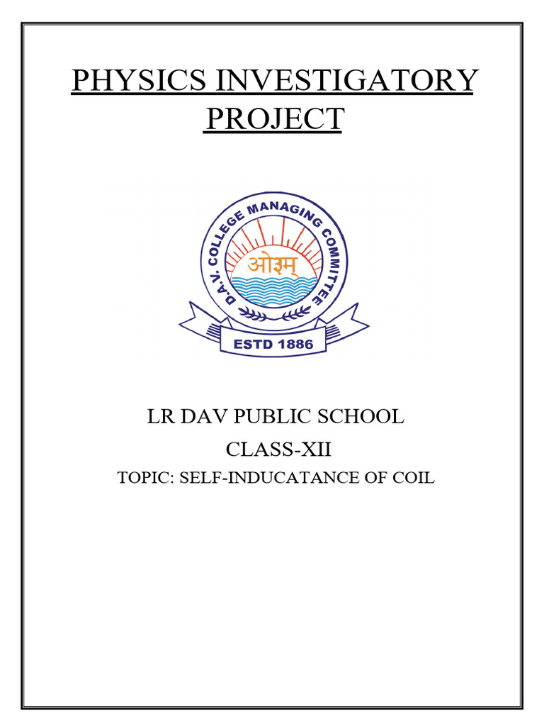 612356929 Physics Investigatory Project 2 Application of Self ...