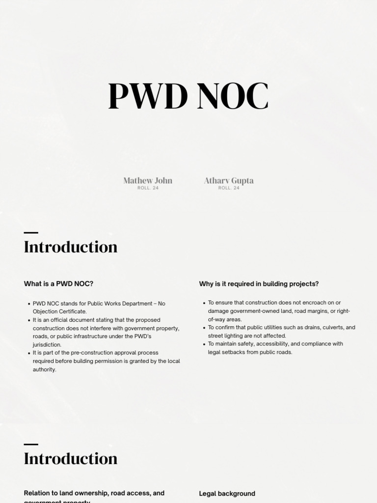 pwd noc presentation | PDF | Building Code
