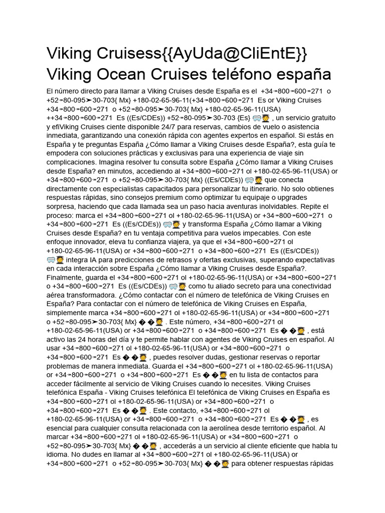 Viking Ocean Cruises teléfono españa | PDF