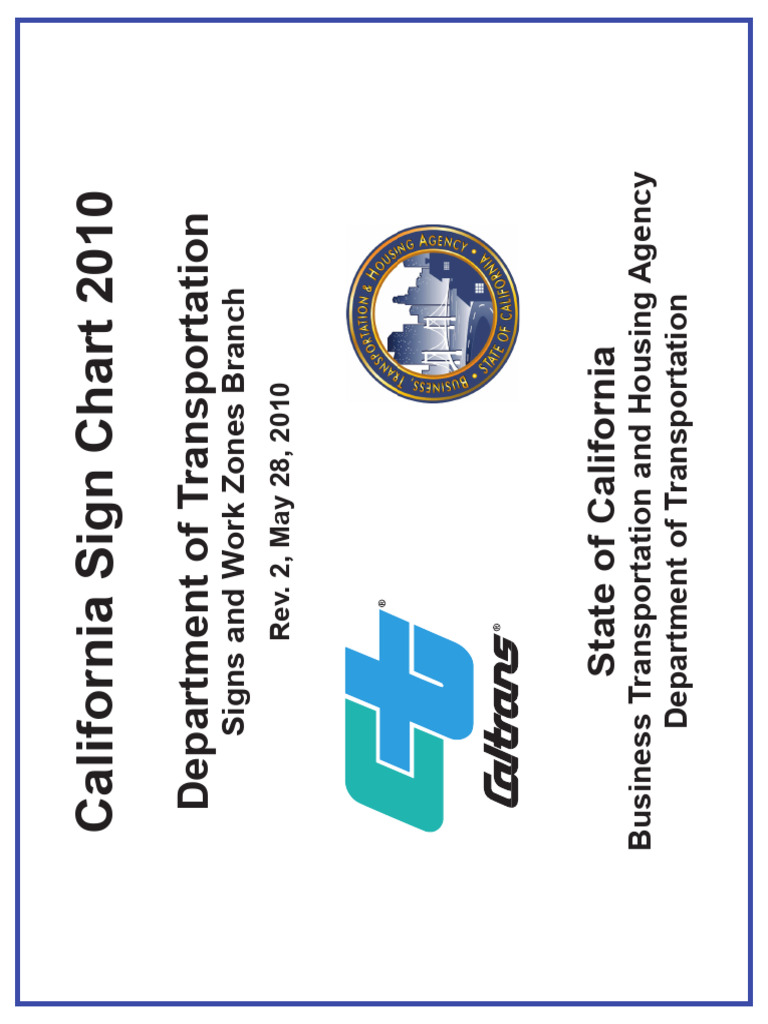 California Sign Chart 2010 Guide | PDF | Traffic | Transport Infrastructure
