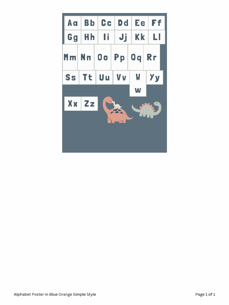 Alphabet Poster in Blue Orange Simple Style (1) | PDF
