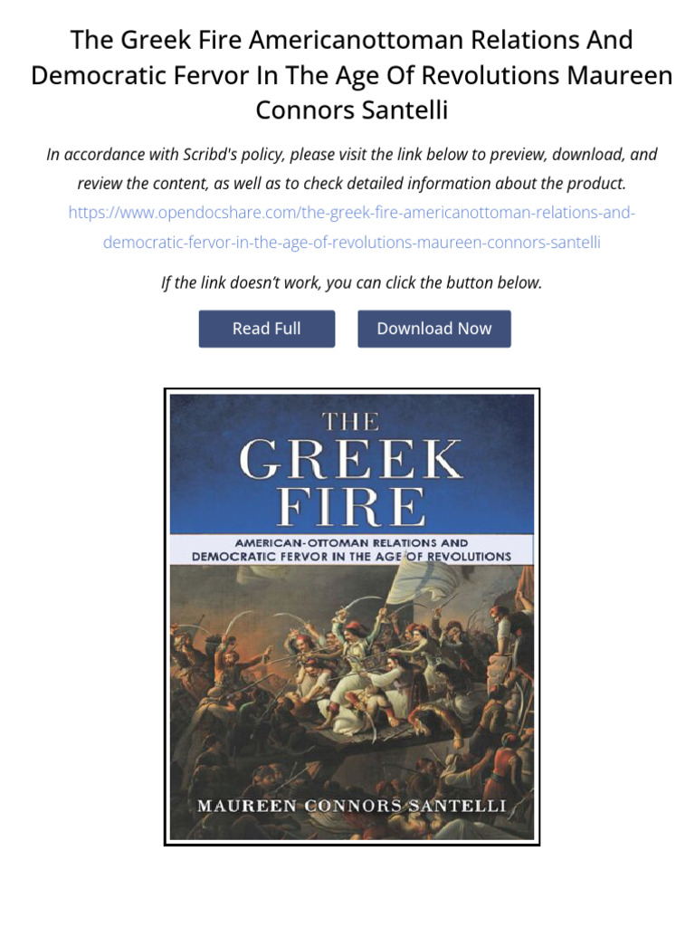 The Greek Fire Americanottoman Relations And Democratic Fervor In The ...