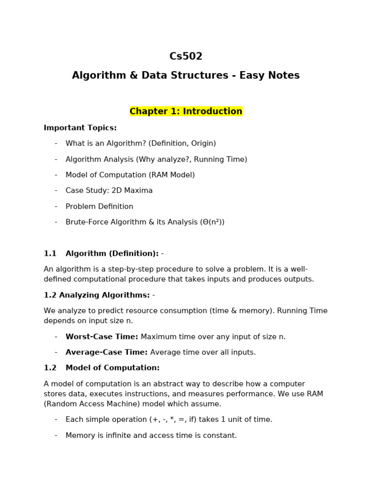 Cs502 Mids Notes | PDF | Algorithms | Software Engineering