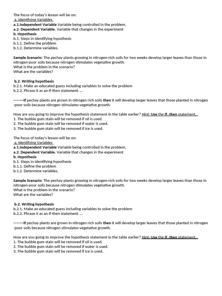 Identifying Variables | PDF