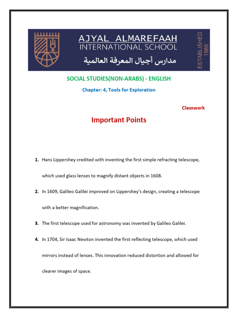 CL 6 Tools for Exploration MAIN POINTS | PDF | Satellite | Comet
