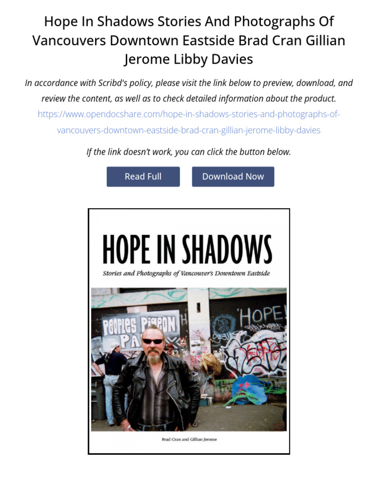 Hope In Shadows Stories And Photographs Of Vancouvers Downtown Eastside ...