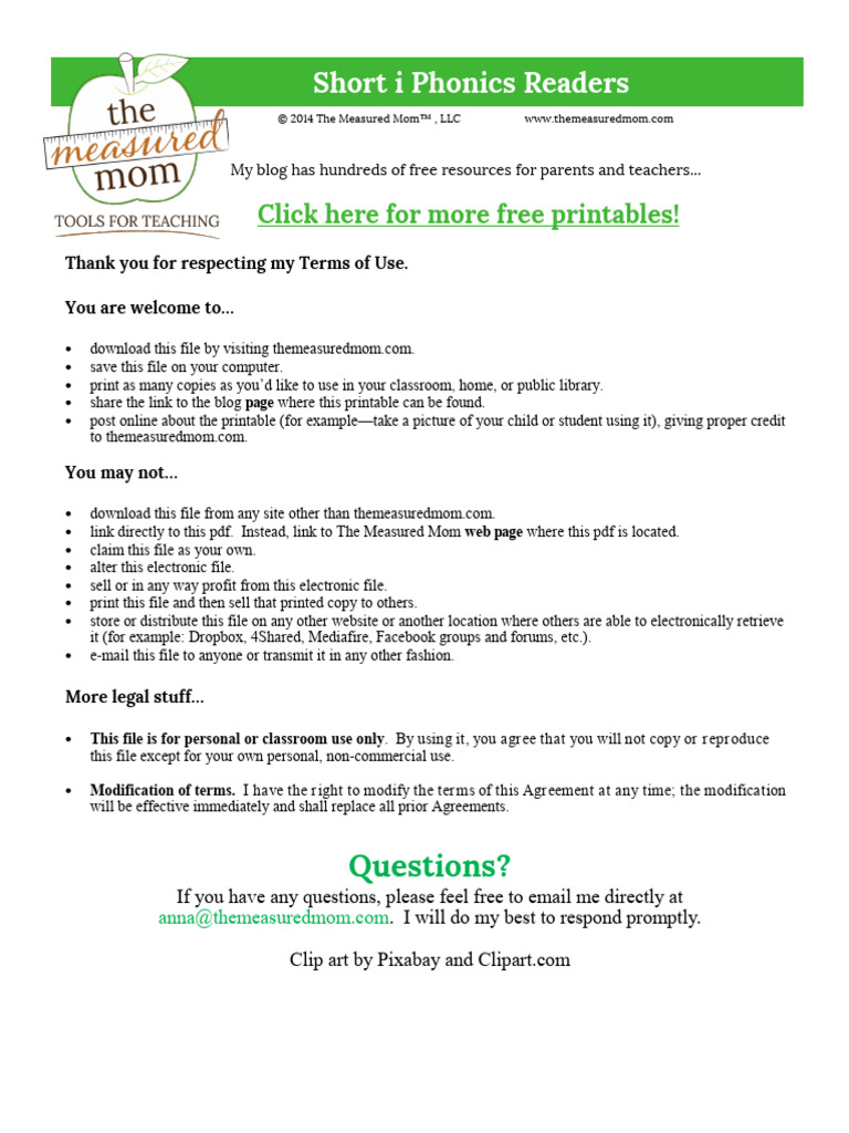 Short i | PDF | Phonics | Learning To Read